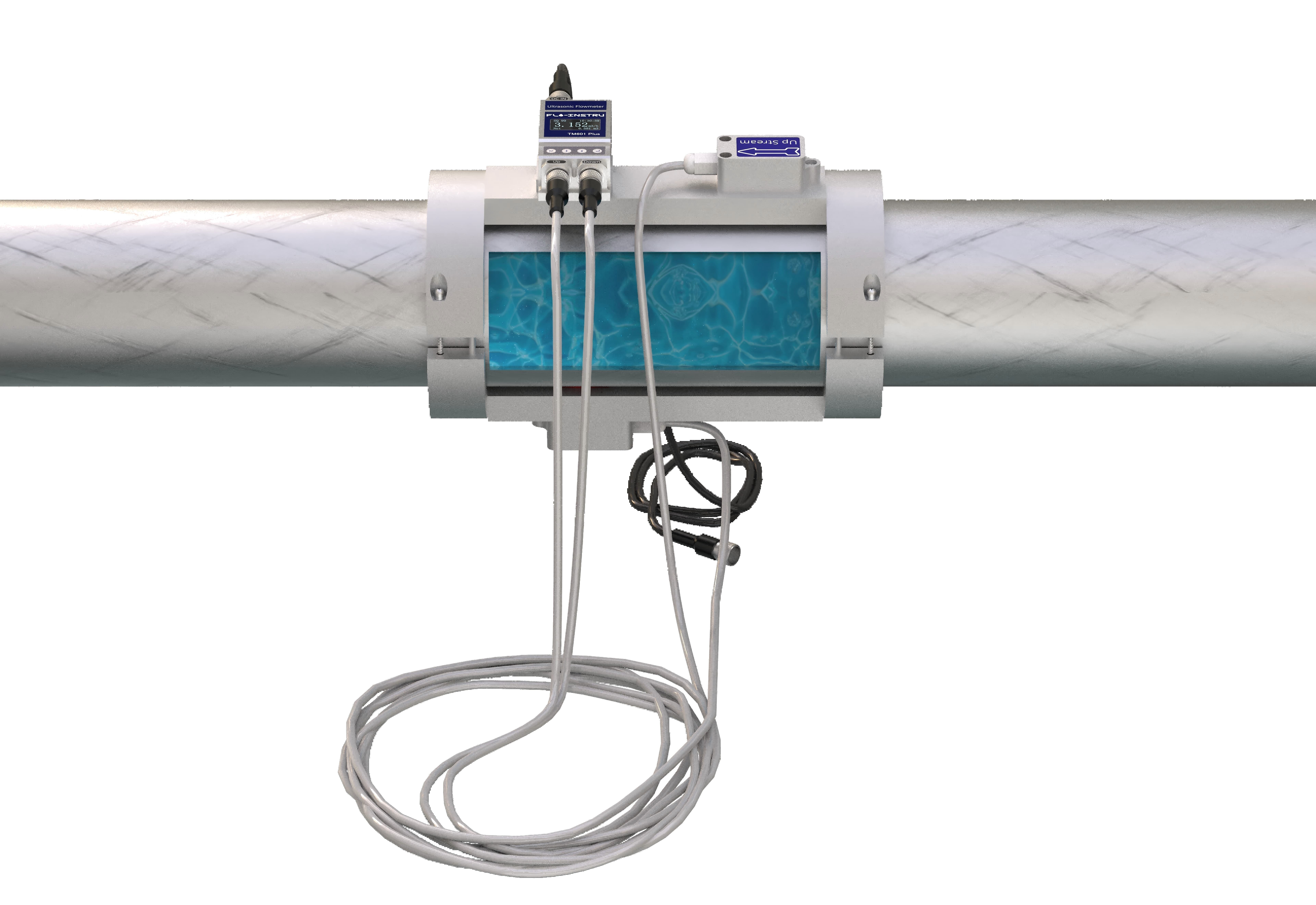 24V DC RS485 Clamp-on Compact Type Ultrasonic Flow Meter สําหรับระบบ ...